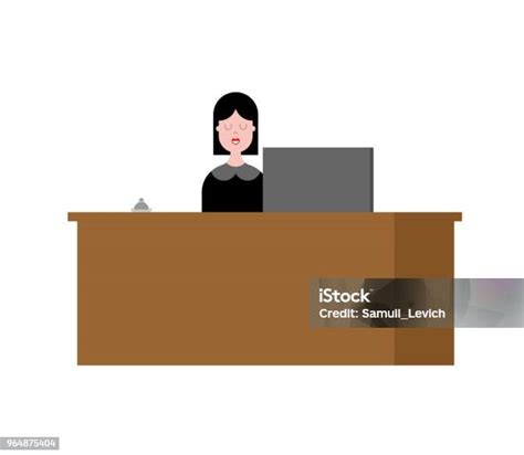 리셉션 소녀와 랙입니다 고객님의 합격입니다 벡터 일러스트 레이 션 건강관리와 의술에 대한 스톡 벡터 아트 및 기타 이미지 건강관리와 의술 도착 로비 건축물 특징