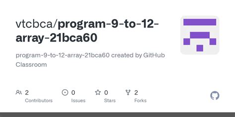 GitHub Vtcbca Program 9 To 12 Array 21bca60 Program 9 To 12 Array