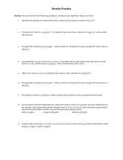 Density Practice Pdf Density Practice Density Show All Work For The Following Problems