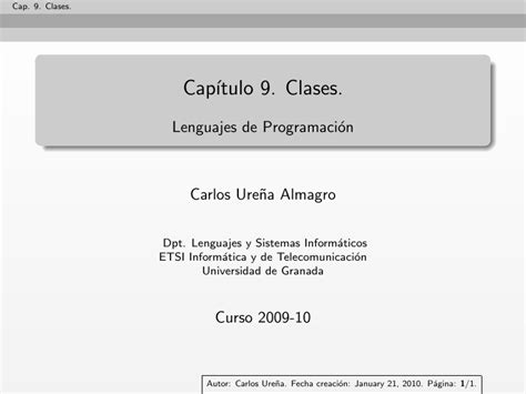 Capítulo 9 Clases Lenguajes De Programación