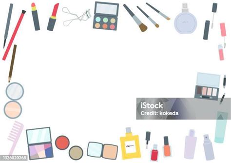 메이크업 도구 패셔너블한 프레임 세트 일러스트레이션 화장품에 대한 스톡 벡터 아트 및 기타 이미지 화장품 립글로스 아이섀도 Istock