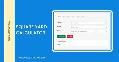 Square Yard Calculator Calculatorway