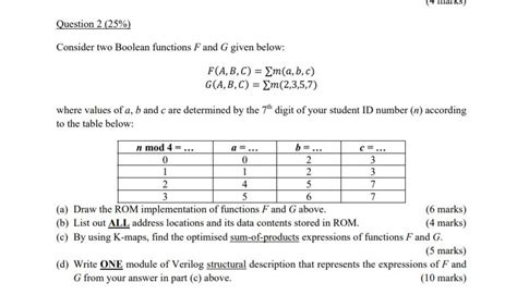 solved question 2 25 consider two boolean functions f and