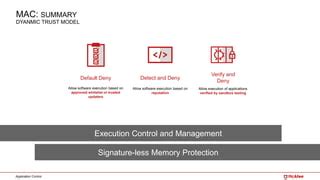 McAfee McAfee Application Control MAC Whitelisting PPTX