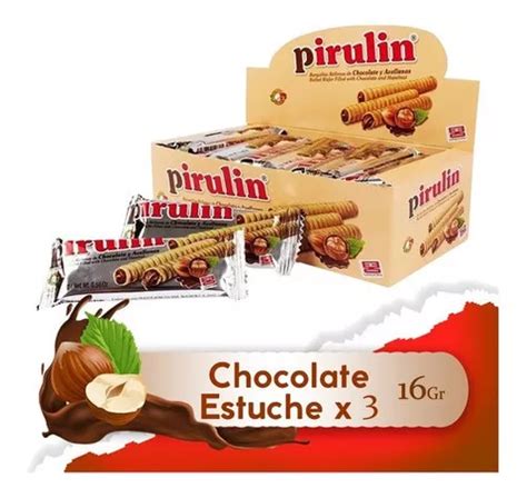 Pirulin Chocolate Porción Tres Display 25u De 16g Mercadolibre
