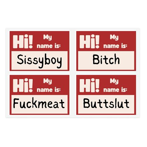 Sissy Submissive Name Sticker Sheets For BDSM Play Etsy