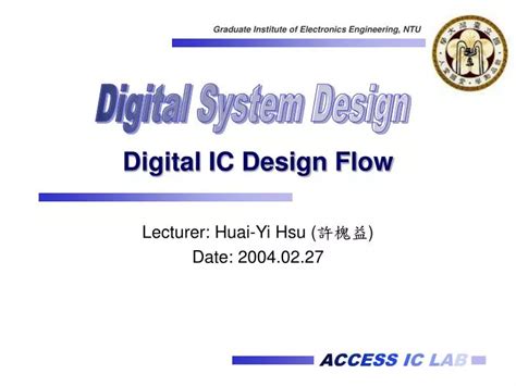 Ppt Digital Ic Design Flow Powerpoint Presentation Free Download Id 4463535