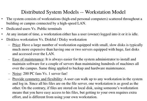 Ppt Distributed System Models Workstation Model Powerpoint Presentation Id387185