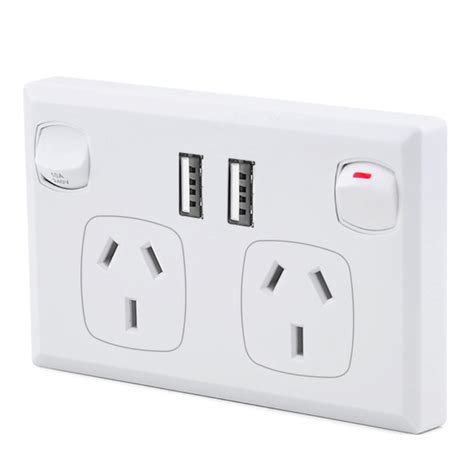 Fast Charge 36amp Double Power Point 2 Usb Type C Gpo Socket Wall