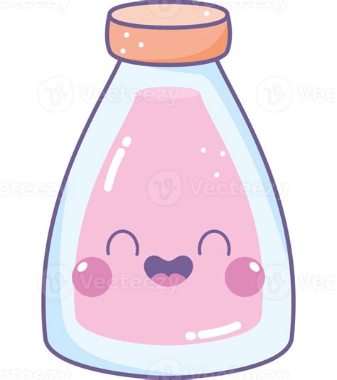 Kawaii Glass Bottle 24599217 Png