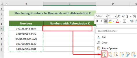 how to apply excel number format in thousands with comma