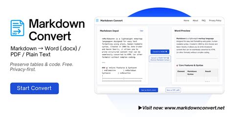 Markdown To Word Docx And Pdf Online Converter Markdown Convert