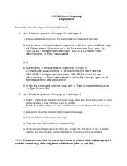 Hw4 Docx CSC 388 Secure Computing Assignment 4 From Principles Of Computer Security Lab
