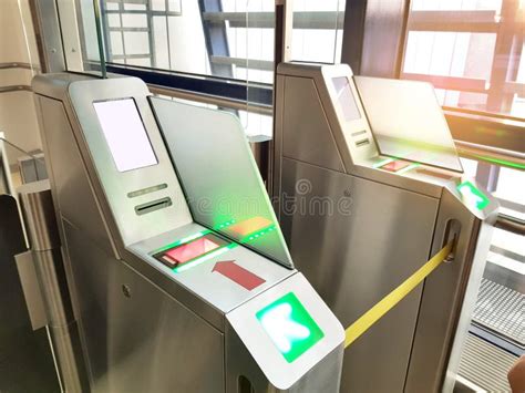 Boarding Pass Checking Machine System At Airport Departure Gateway