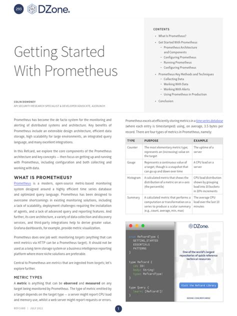 House Dzone Refcard 293 Getting Started Prometheus Pdf Web Server