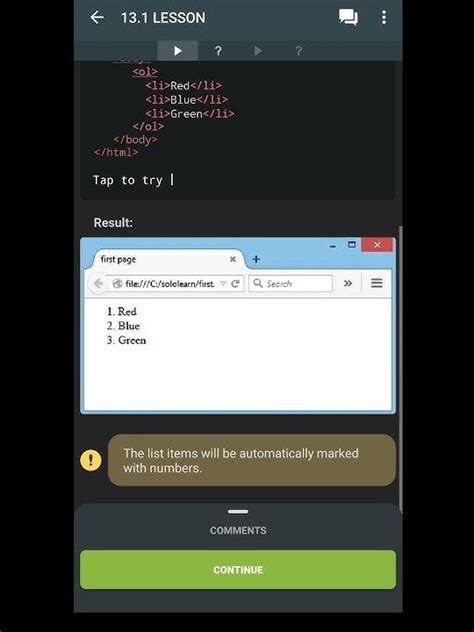 Lists Html Basic Sololearn Html Course Solution Shorts Sololearn Pcoder Youtube