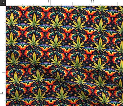 Psychedelic Weed 1 Fabric Spoonflower