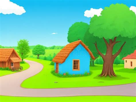 3d Animation Forest Scene With Various Forest Trees Stock Illustration