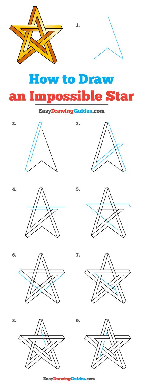 How To Draw An Impossible Star Step By Step Tutorial