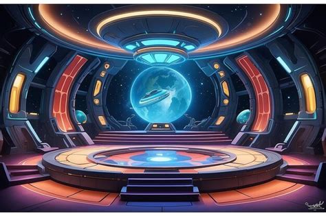 Premium Photo Interstellar Stage Cartoon Spacecraft Interior For Intergalactic Performance