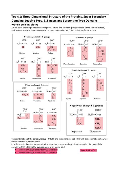 Biochemistry Notes Topic 1 Warning Tt Undefined Function 32 Warning Tt Undefined