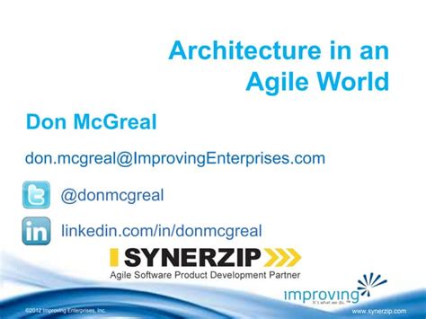 Architecture In An Agile World Ppt