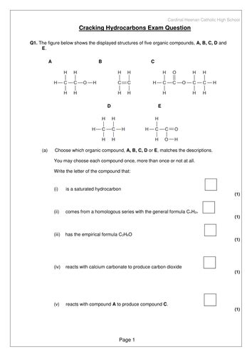 Cracking Hydrocarbons Teaching Resources