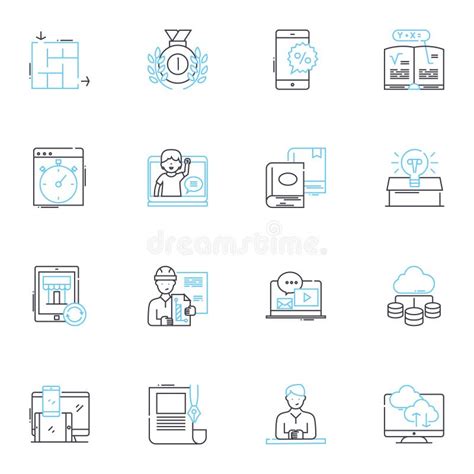 Marketing Strategy Linear Icons Set Tactics Branding Promotion Advertising Communication
