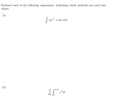 Solved Evaluate Each Of The Following Expressions