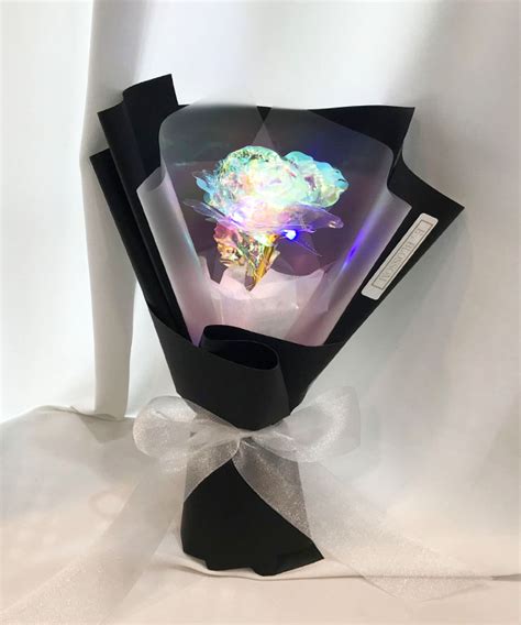 Led 홀로그램장미 꽃다발 조명꽃 선물 에이블리