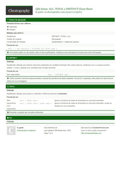 1 Qlik Cheat Sheet Cheat Sheets For Every Occasion