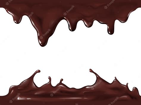 다크 또는 밀크 초콜릿의 현실적인 3d 스플래시와 흐름 방울의 초콜릿 원활한 그림 무료 벡터
