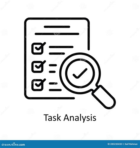 Task Analysis Vector Outline Icon Design Illustration Product