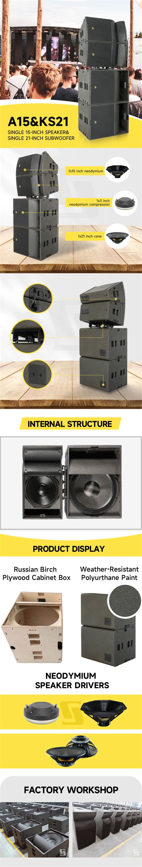 A15 Wide Single 15 Inch 2 Way Full Range Loudspeaker Line Array Buy A15 Wide Line Array Full