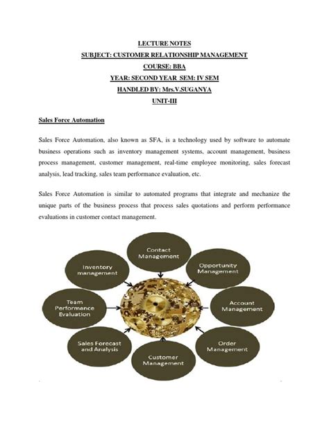 Lecture Notes Crm 3 Pdf Customer Relationship Management Sales