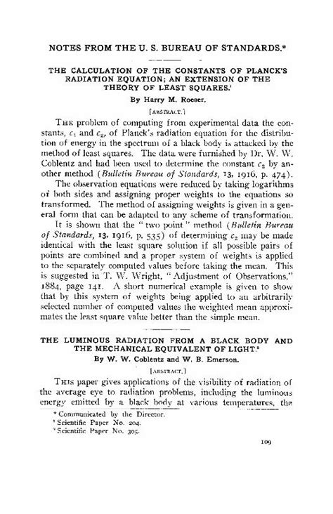 Pdf The Calculation Of The Constants Of Plancks Radiation Equation An Extension Of The
