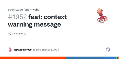 feat context warning message · issue 1952 · open webui open webui