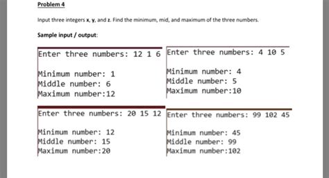 Solved Problem 4 Input Three Integers X Y And Z Find The