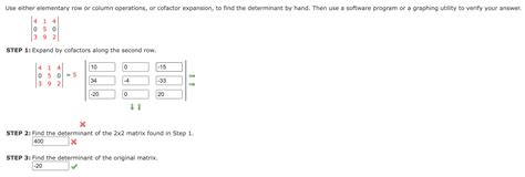 Solved Use Either Elementary Row Or Column Operations Or