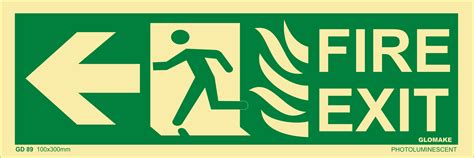 Kti Photo Luminescent Fire Exit Right Down Side Signage Size 100 X 300
