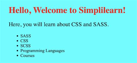 An Introduction To Sass Css The Css Pre Processor Simplilearn