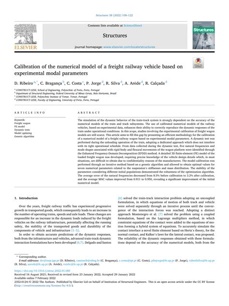 Pdf Calibration Of The Numerical Model Of A Freight Railway Vehicle