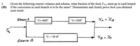 Solved Given The Following Reactor Volumes And Scheme Chegg