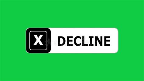Green Screen Animation Of Decline Push Button With Pointer Simple Animation Of Cursor Icon