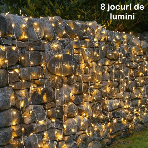 Коледни лампички Yoto Тип завеса 3 Mx 3 M 320 светодиода 1 5 M удължител 8 светлинни игри