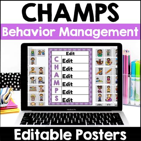Champs Editable Classroom Management Posters Behavior Management