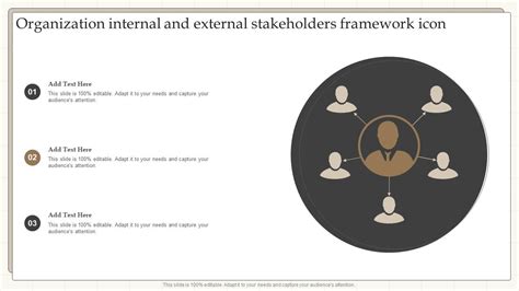 Organization Internal And External Stakeholders Framework Icon Ppt Presentation