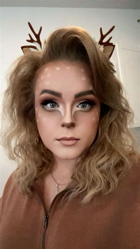Deer Halloween Makeup Deer Makeup Deer Makeup Tutorial Dewy Makeup Look