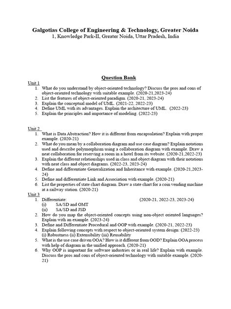 Most Important Questions Bcs054 Pdf C Inheritance Object Oriented Programming
