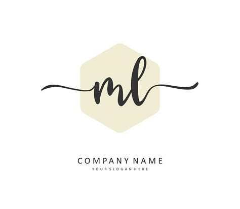 Ml Initial Letter Handwriting And Signature Logo A Concept Handwriting Initial Logo With